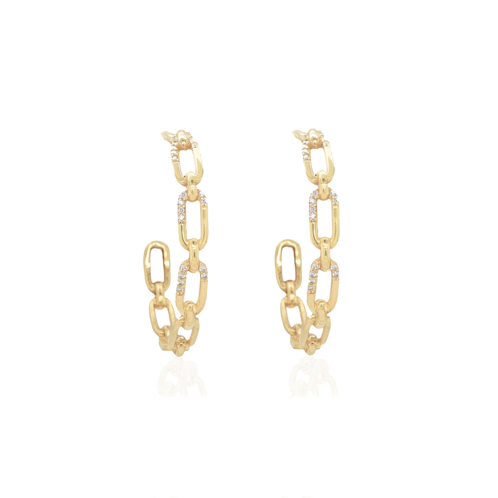 14k Chain Link Hoops – Vintage La Rose