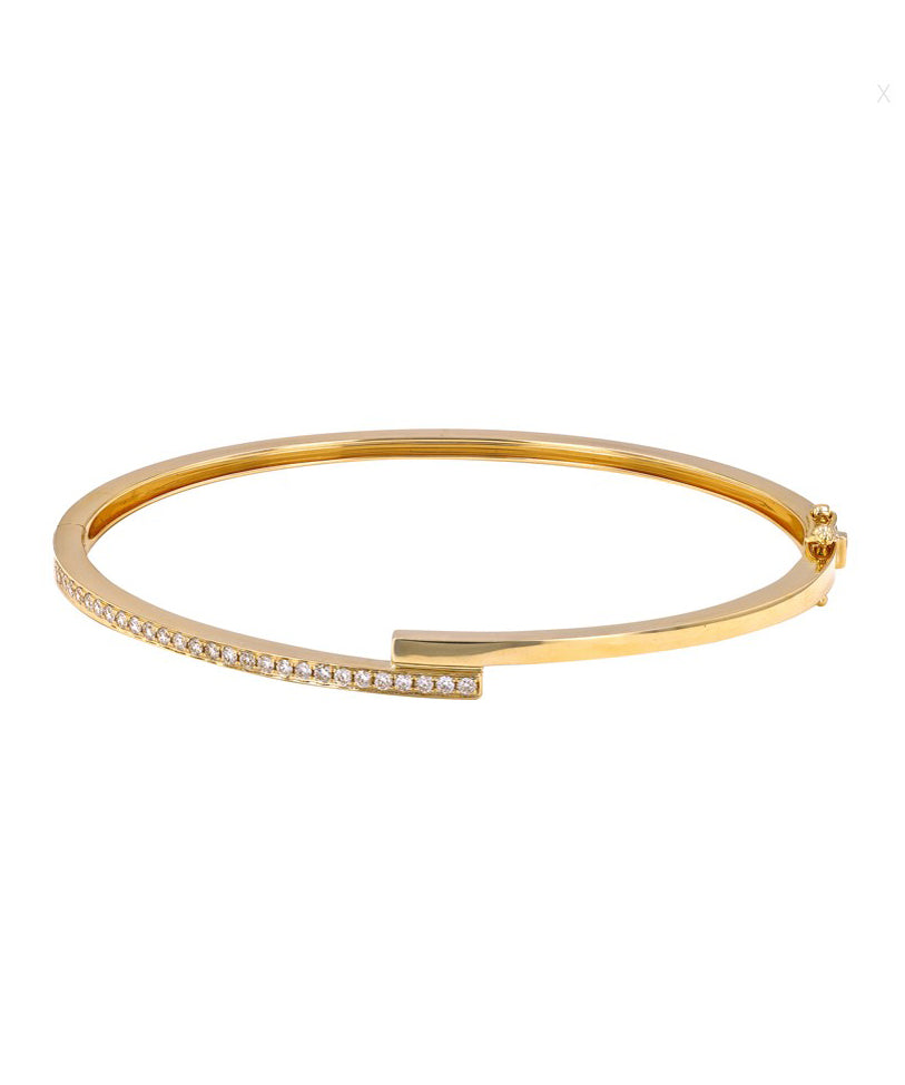 14k Diamond Wrap Bangle – Vintage La Rose