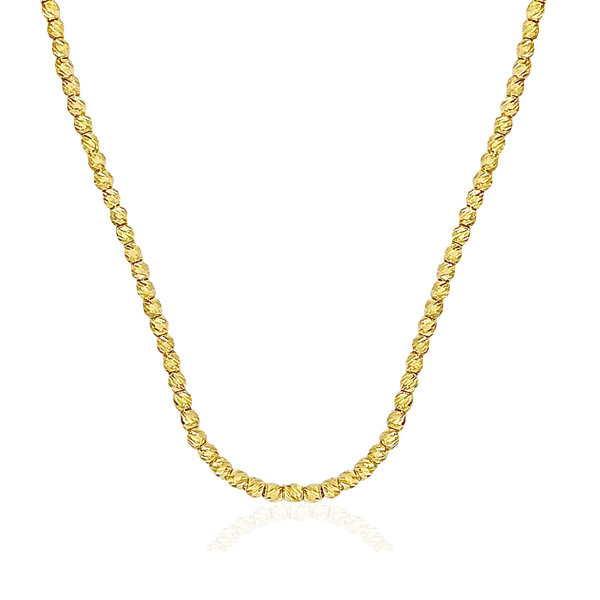 14k Gold Beaded Chain – Vintage La Rose